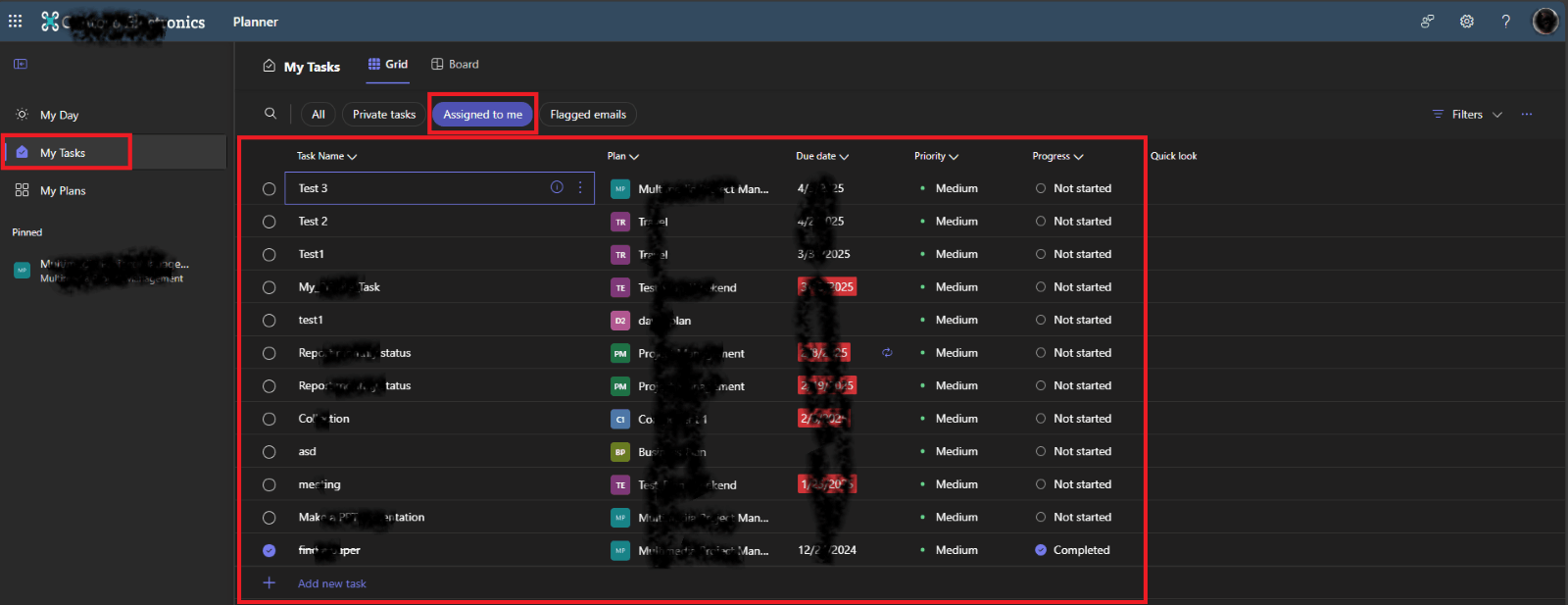 Plan tasks assigned to me not pulling in My Tasks - Microsoft Q&A