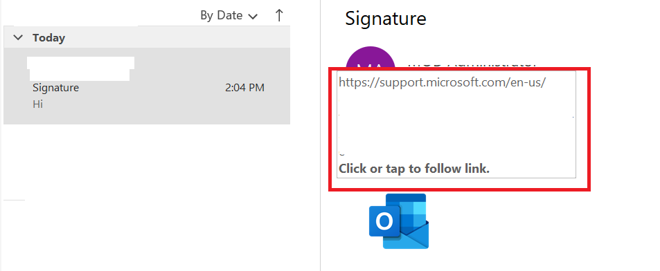 Can't add hyperlink to image in Outlook signature. The link icon ...