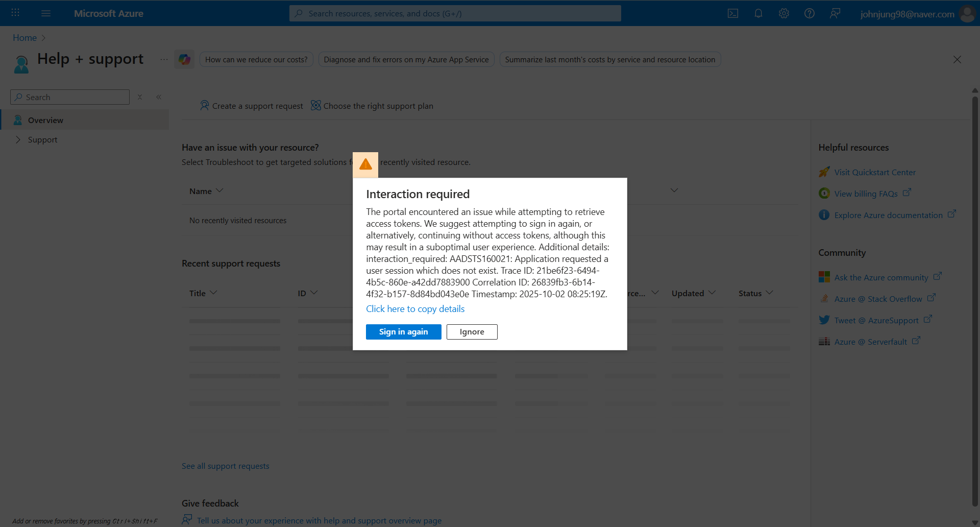 Login Error with tenant issues and inactivity PLEASE HELP error code ...