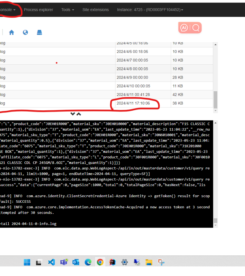 The log update time of the webapp is delayed. - Microsoft Q&A