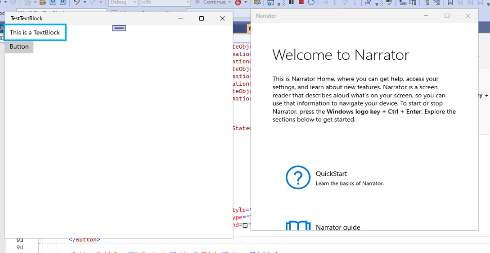 How to use TextBlock focus to allow Screen reader / Narrator application reads the content ...