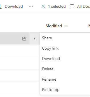 Ellipsis menu in Sharepoint - Microsoft Q&A
