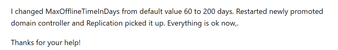 Unable to replicate SYSVOL and NETLOGON to new DC - Microsoft Q&A