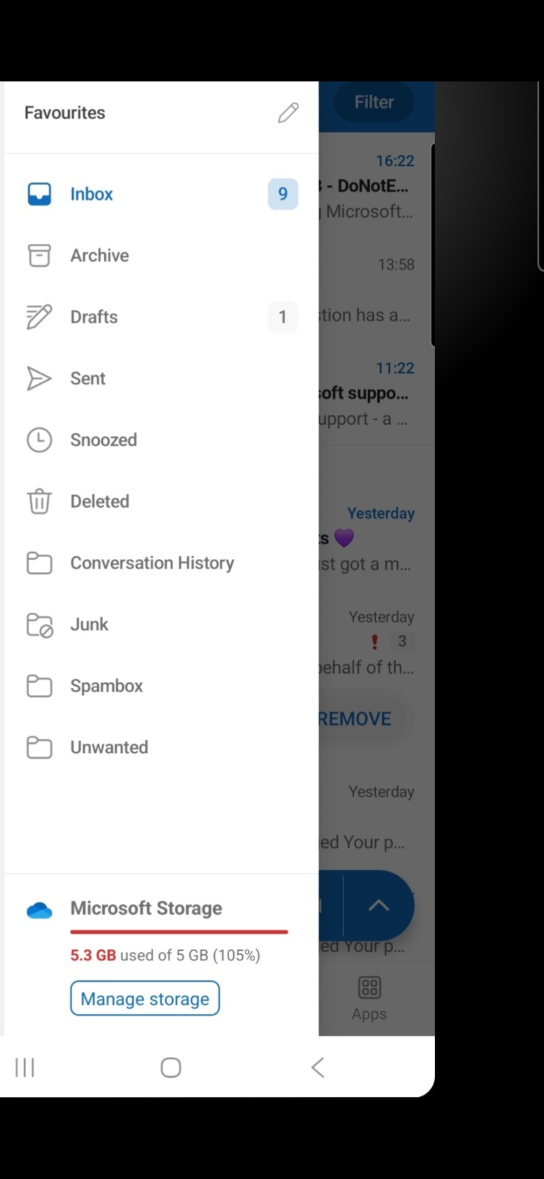 Unable to Use Outlook Due to Incorrect Red Storage Warning - Microsoft Q&A