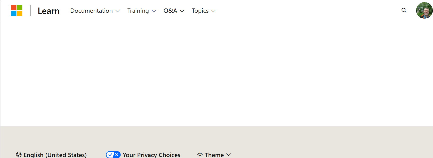Unable to see profile and settings in Microsoft Learn (Blank Page ...