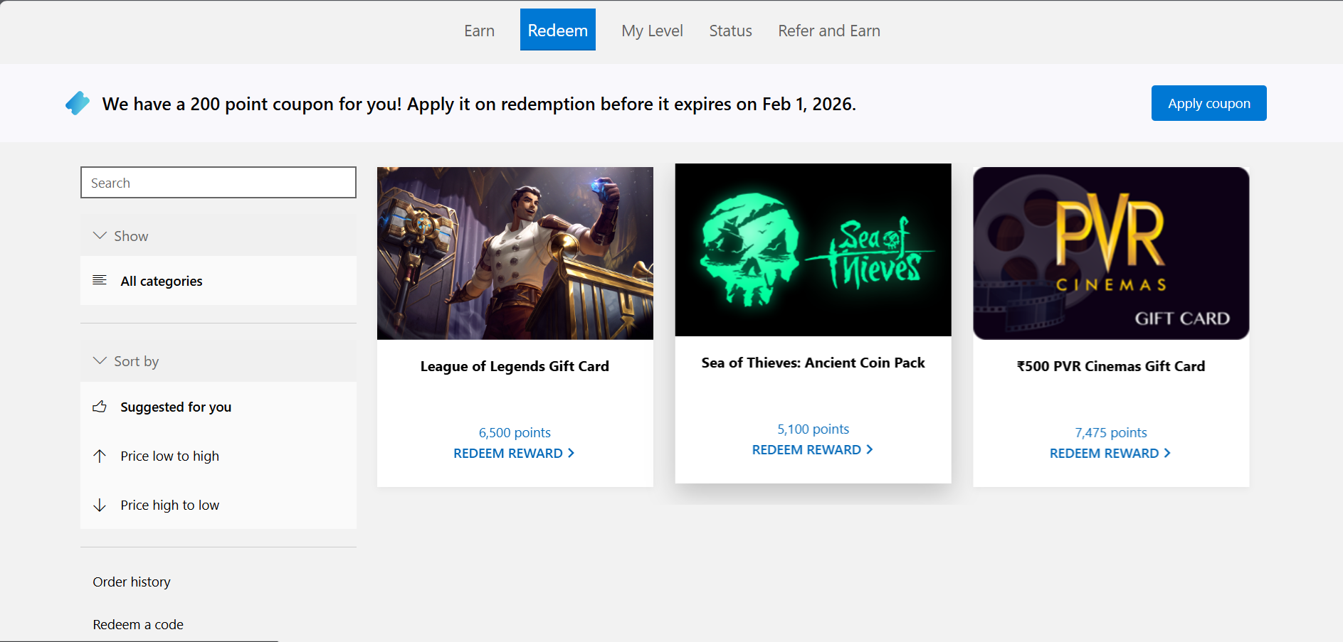Are Amazon gift cards no longer available from Microsoft? - Microsoft Q&A
