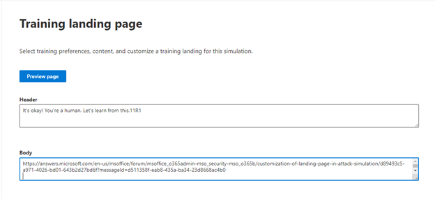 Microsoft Phishing Simulation- trainings - Microsoft Q&A
