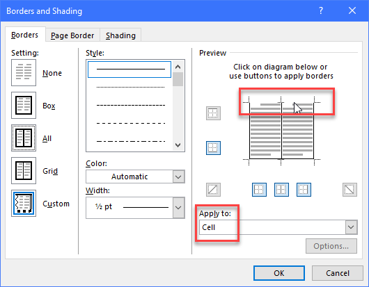 How can I make table cell borders transparent? - Microsoft Q&A