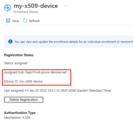 Device can register on Azure DPS but denied access to IoT Hub with the same certificate ...