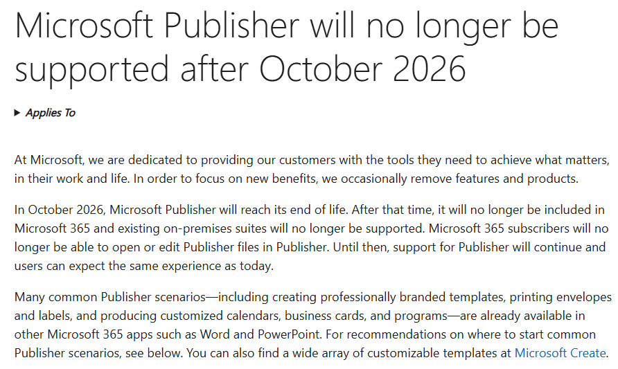 How to migrate publisher to other platforms - Microsoft Q&A