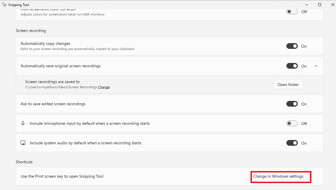 Cannot Customize Print Screen Button - Microsoft Q&A