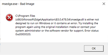 msedge.exe - Bad Image - Microsoft Q&A