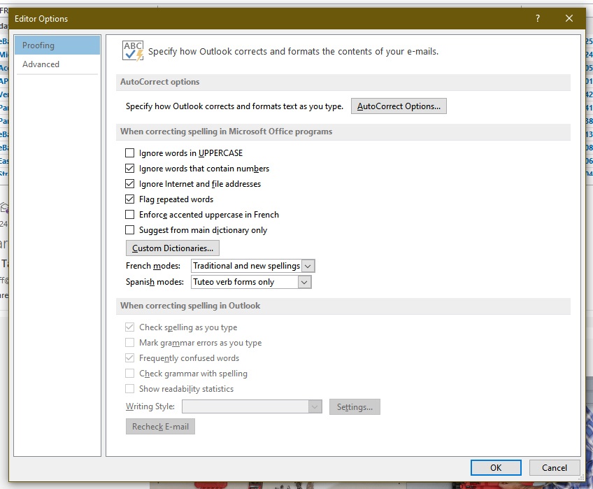 No red lines under misspelled words in Outlook 2013? - Microsoft Q&A