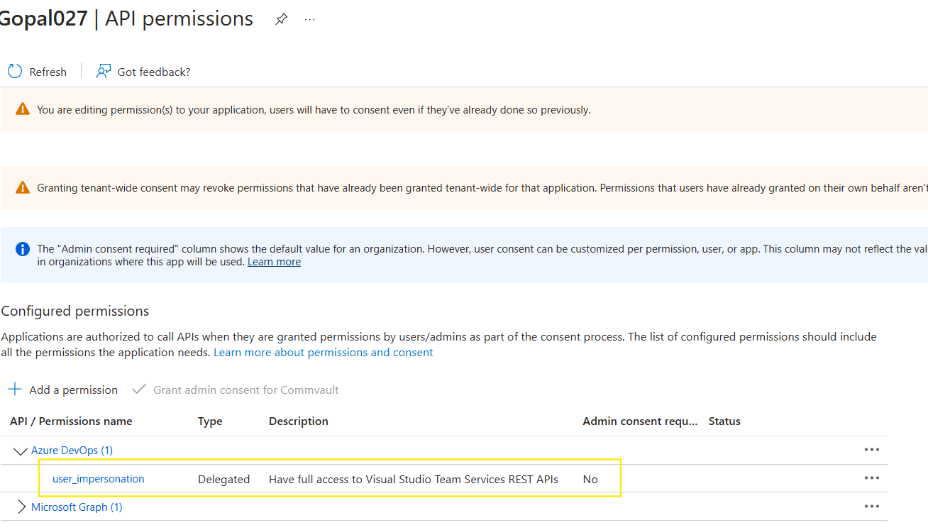 Unable to list Azure DevOps Organization by Azure DevOps REST API using ... Unable to list Azure DevOps Organization by Azure DevOps REST API using ...