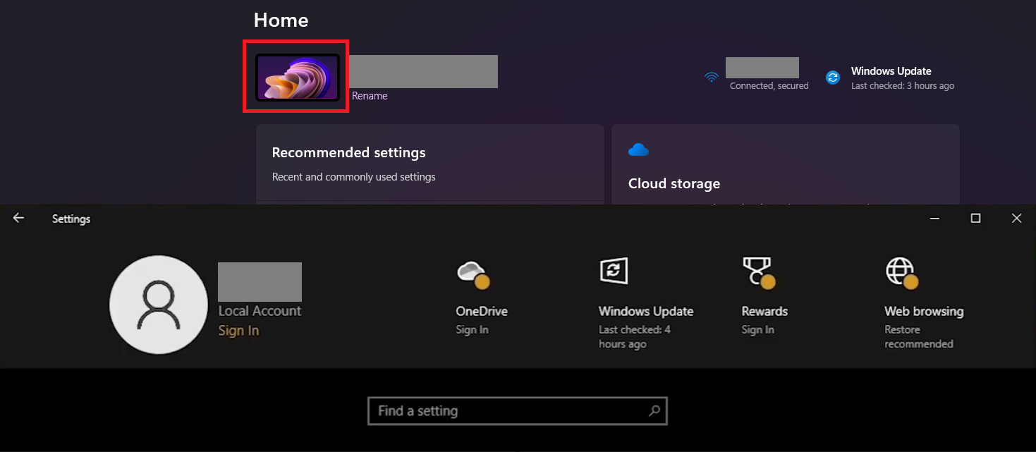 Photos from desktop in settings - Microsoft Q&A