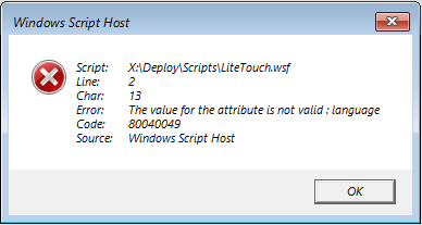 LiteTouch Deployment failing with strange error - Microsoft Q&A