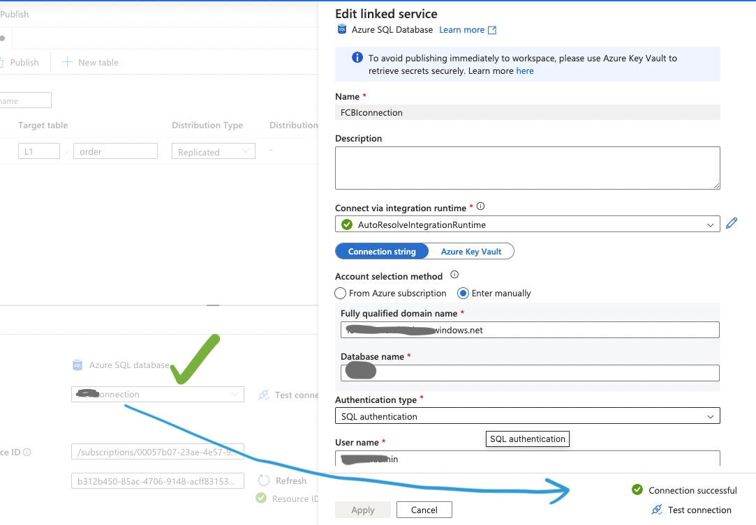 Issue with Synapse Link connection (properly set services) due to unexplained error message ...