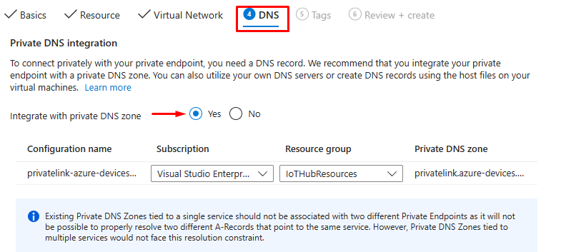 IoT private endpoint not reachable from VM - Microsoft Q&A