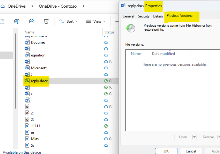 OneDrive version history stopped working on computer - Microsoft Q&A