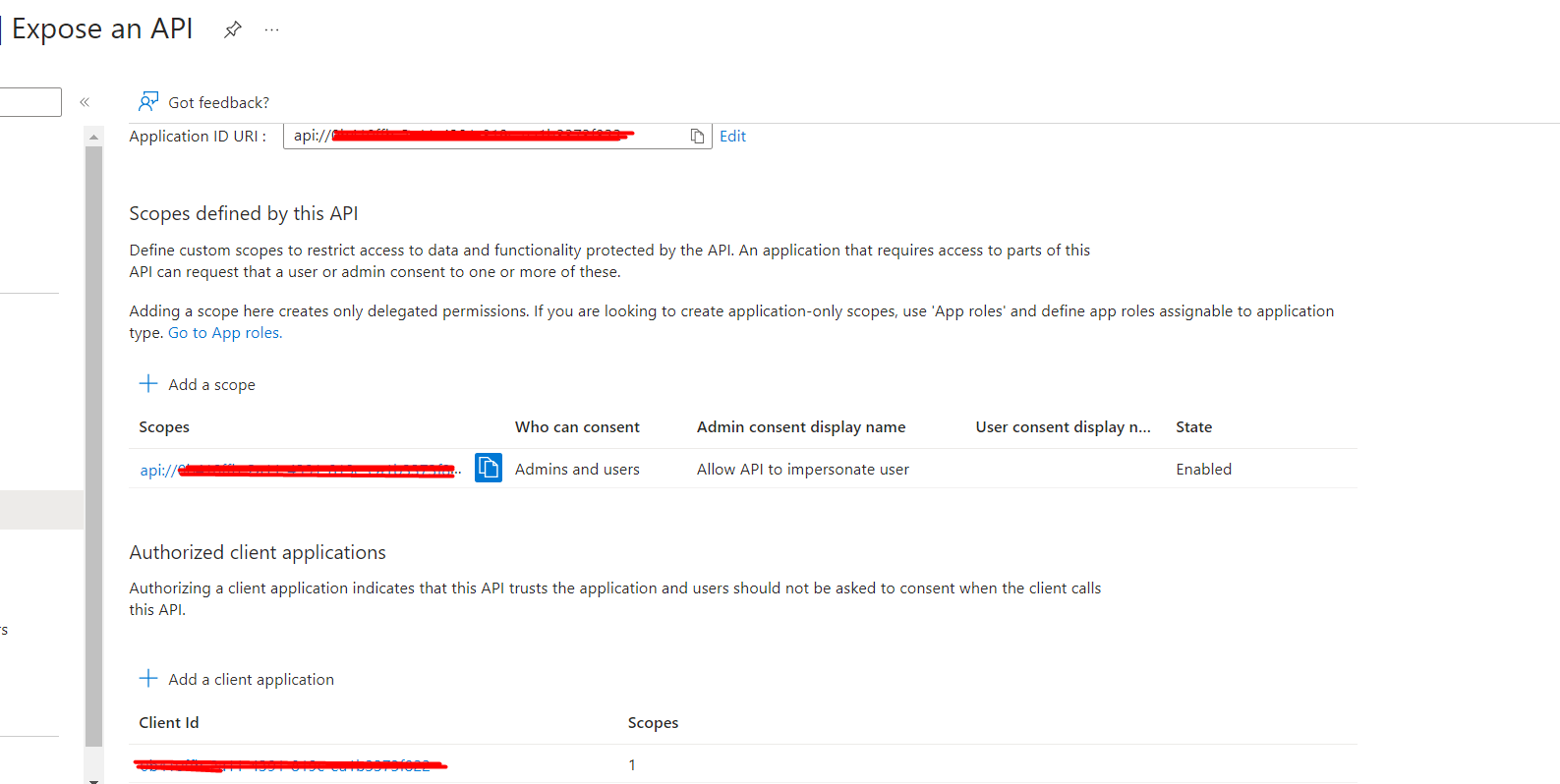 An error occurs when I login as a service principal to my app: "Token contains invalid claims ...