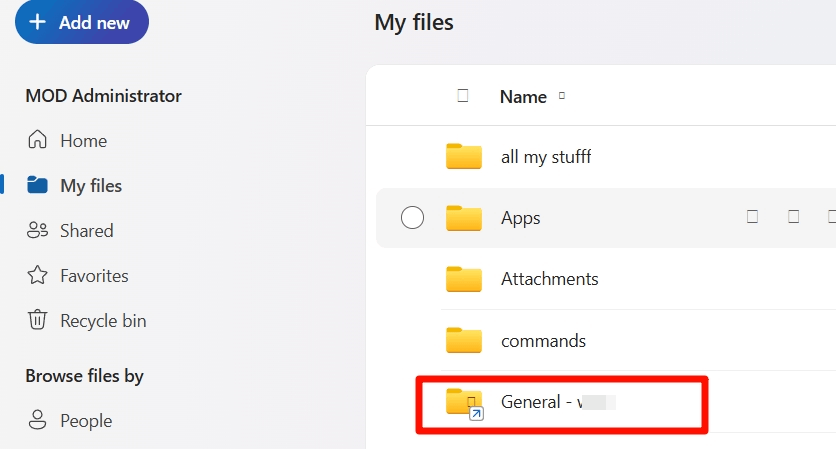SharePoint site showing folders and subfolders created by me yesterday ...