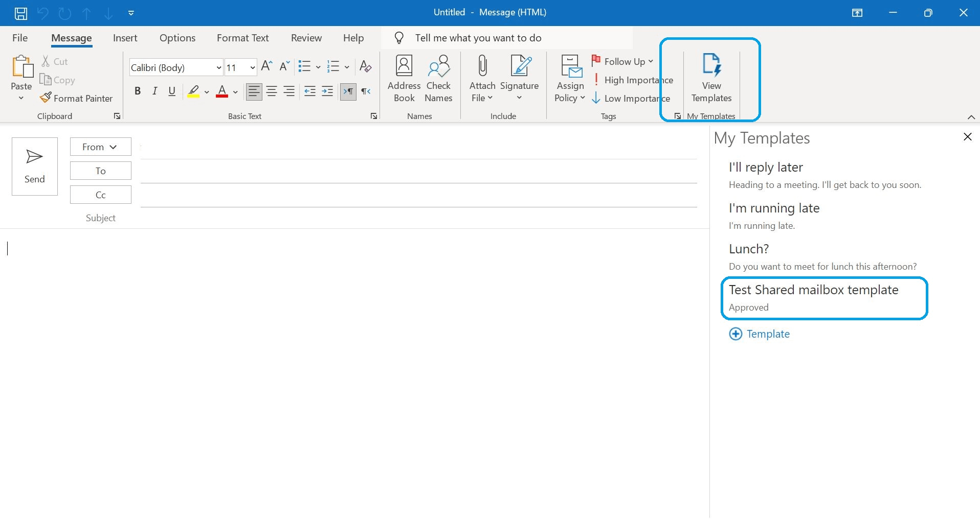Accessing template of shared mailbox on Desktop App - Microsoft Q&A
