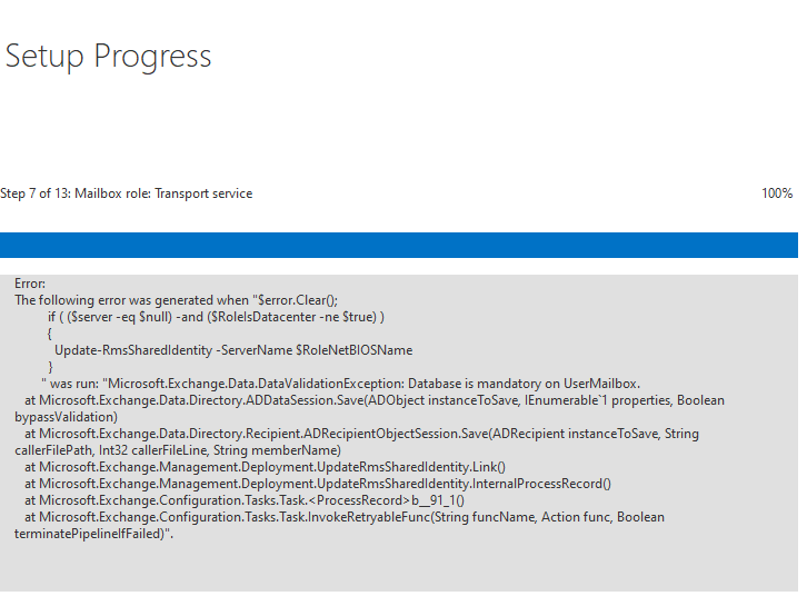 Installation Abort- Error while installing Exchange 2019 at step 7 - Microsoft Q&A