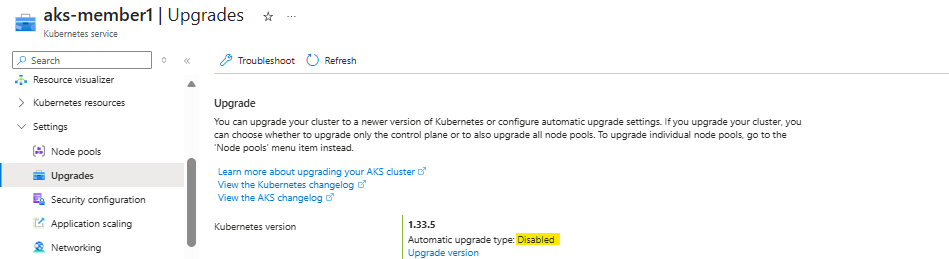 Unable to update AKS and Node Image versions using Fleet Manager (Auto ...
