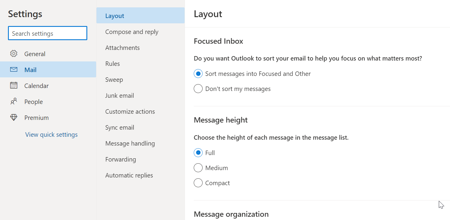 Where is the "options" button when in hotmail? - Microsoft Q&A