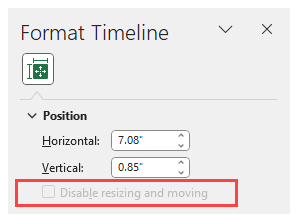 Excel Timeline - Why is the Disable resizing and moving check box not ...