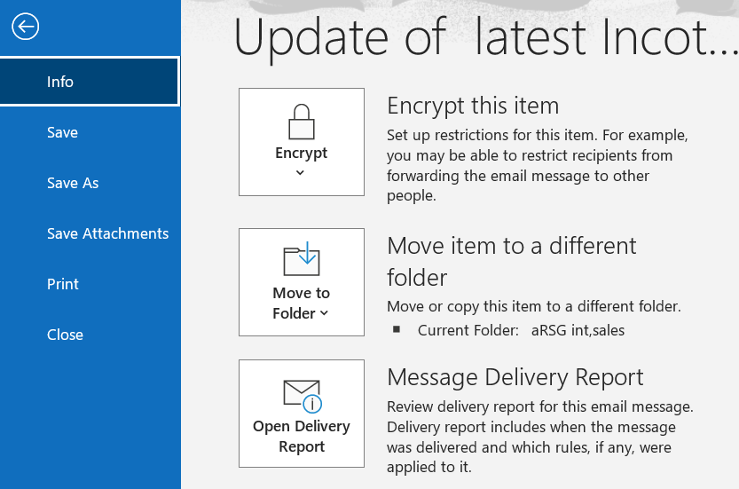 Can't find where is the email although it shows 'Current folder: Inbox ...
