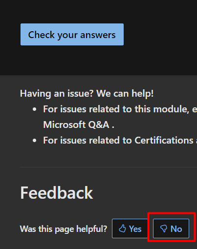 Practice test question doing wrong evaluation - Microsoft Q&A