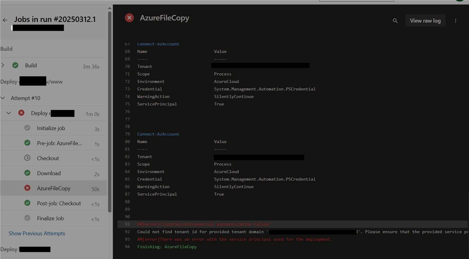 Failed AzureFileCopy in DevOps pipeline - Microsoft Q&A