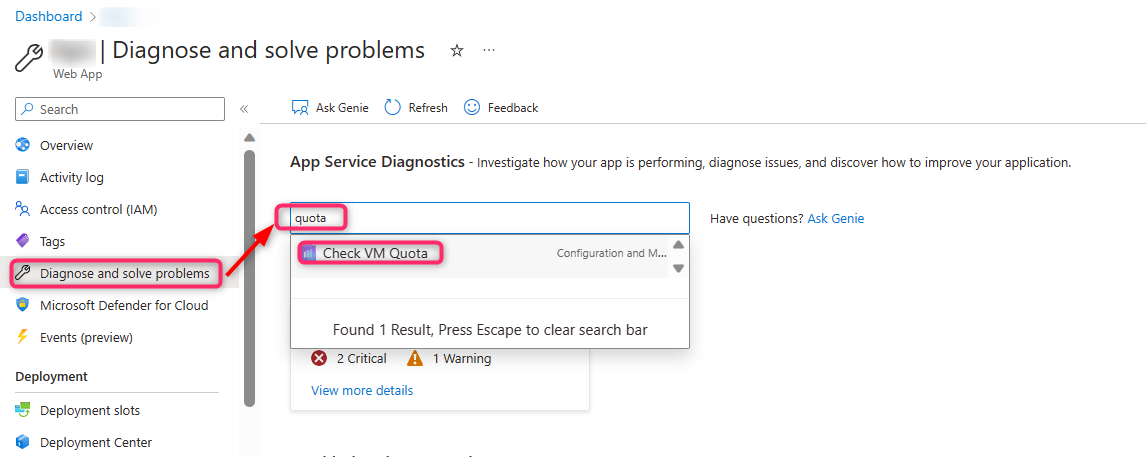 Unable to create Azure App Services Plan and Web App in Germany West ...