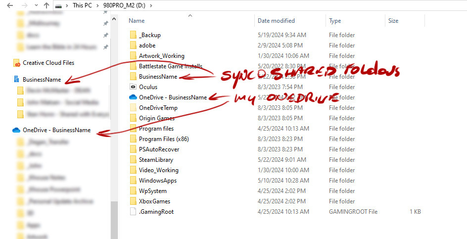 Choose different location for syncd shared folders - Microsoft Q&A