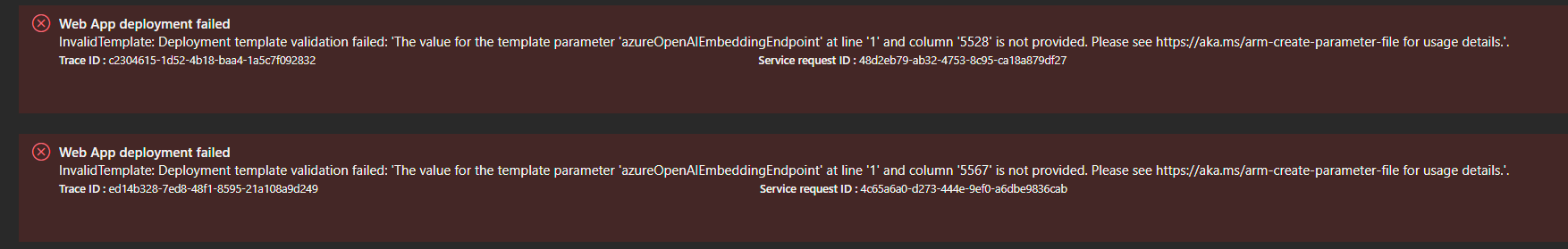 Azure OpenAi WebApp Deploy Failed - Microsoft Q&A Azure OpenAi WebApp Deploy Failed - Microsoft Q&A
