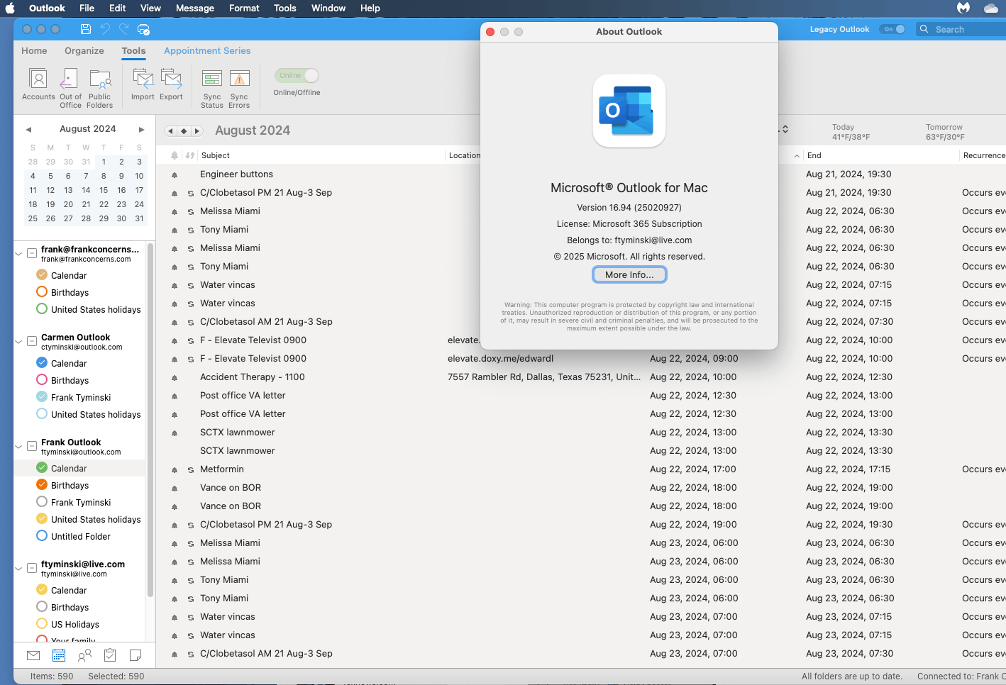 In Microsoft 365 Outlook Calendar: Dump all events/appointments into an Excel Spreadsheet with ...