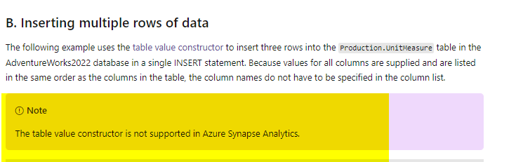 Feeding few data for some Synapse tables - Microsoft Q&A