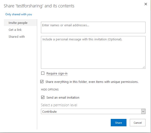 Sharing whole folders in OneDrive for Business - Microsoft Q&A
