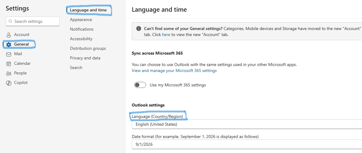 emails communications from Microsoft are in Chinese, not English ...