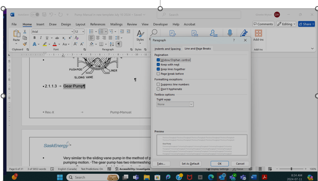 Keep with next not working in Word even though it's selected ...