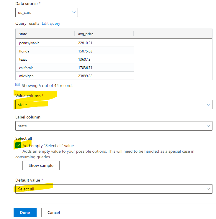 I'm having difficulty filtering the table column on the State column when attempting to create a ...