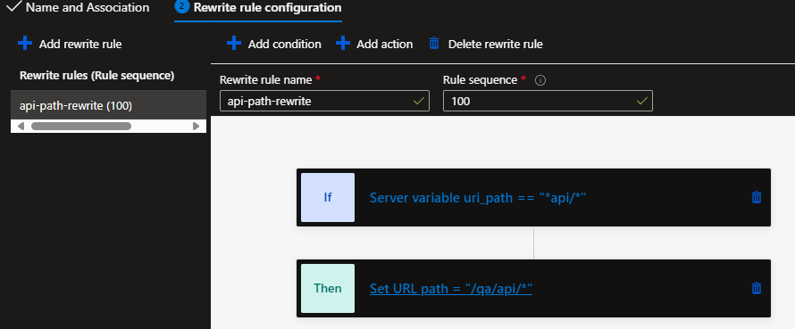 Application gateway rewrite url - Microsoft Q&A