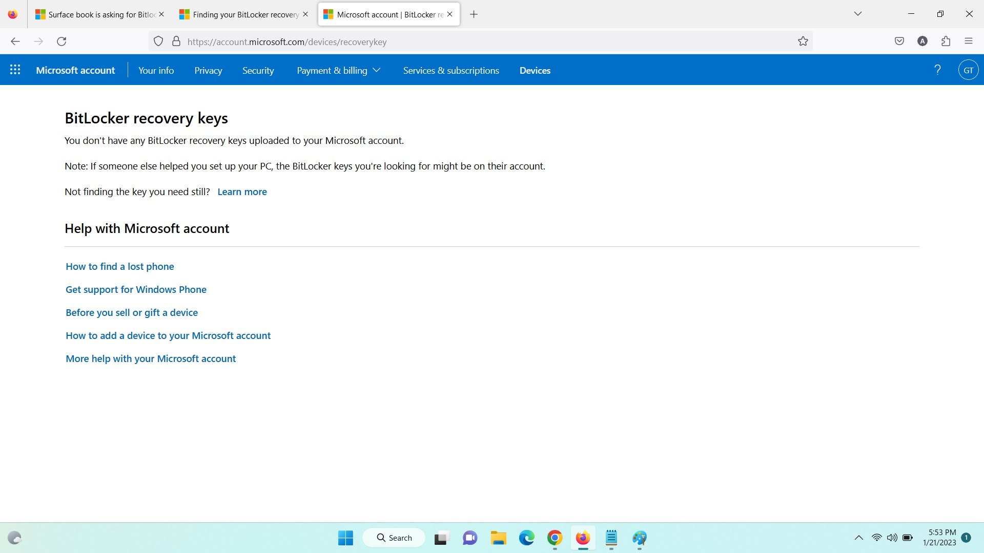Surface book is asking for Bitlocker recovery key - Microsoft Q&A