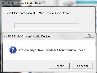Headset problem, 'Activate the device: USB Multi-Channel audio device ...