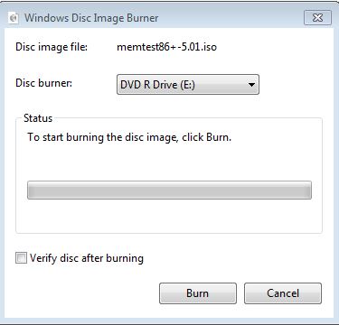 'Burn a disc' and 'Windows Disc Image Burner' features built-in with ...