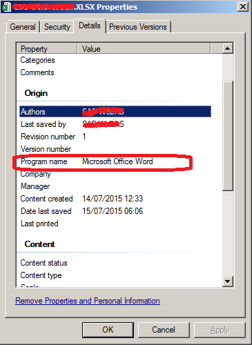 Wierd Excel 'File Properties' issue.. - Microsoft Q&A