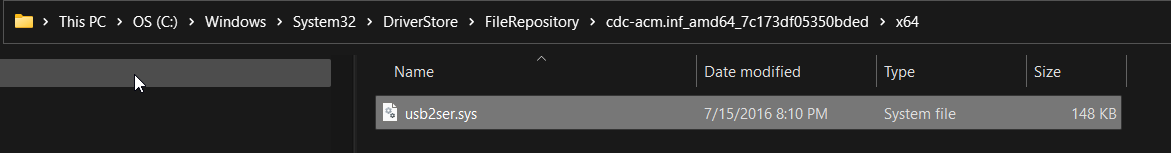 usb2ser.sys - Microsoft Q&A