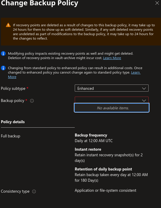 Azure VM backup retention period extension - Microsoft Q&A