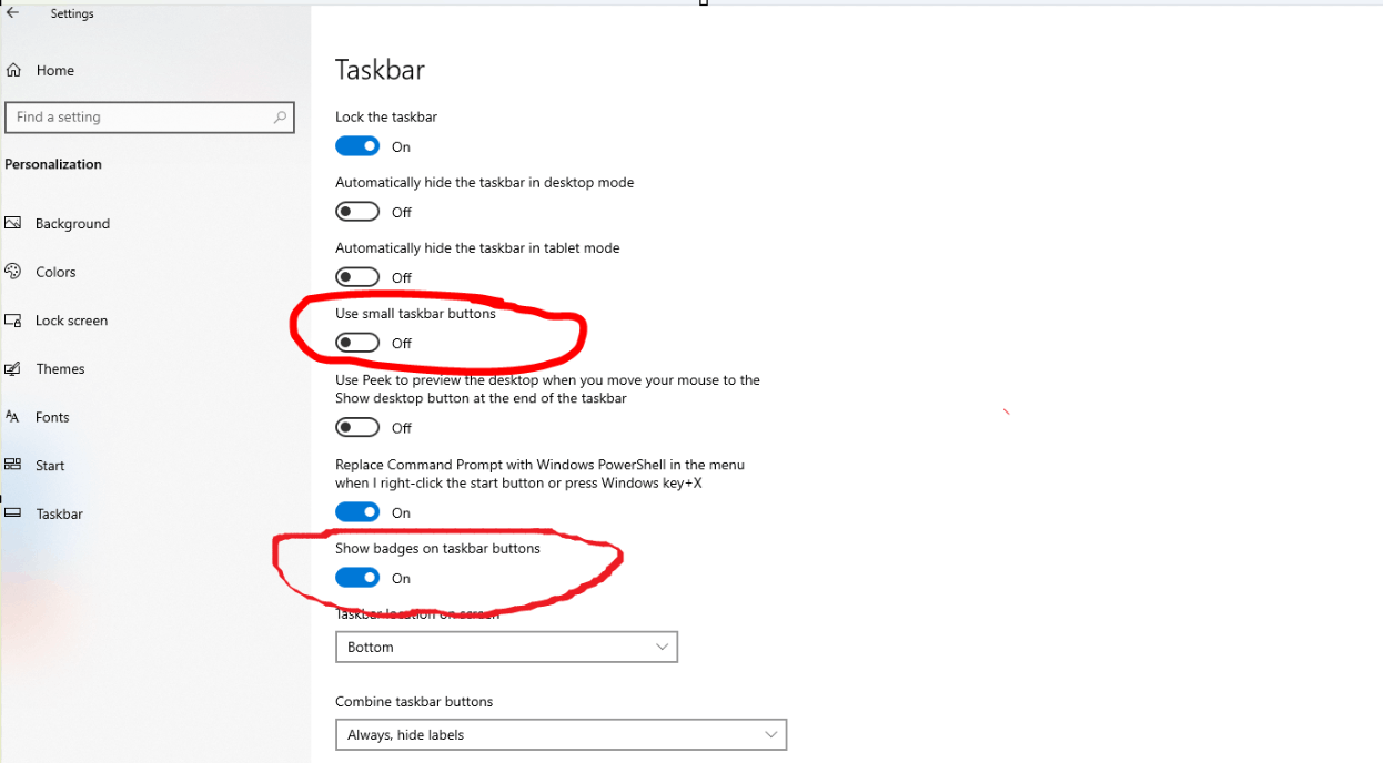 badge on taskbar - Microsoft Q&A